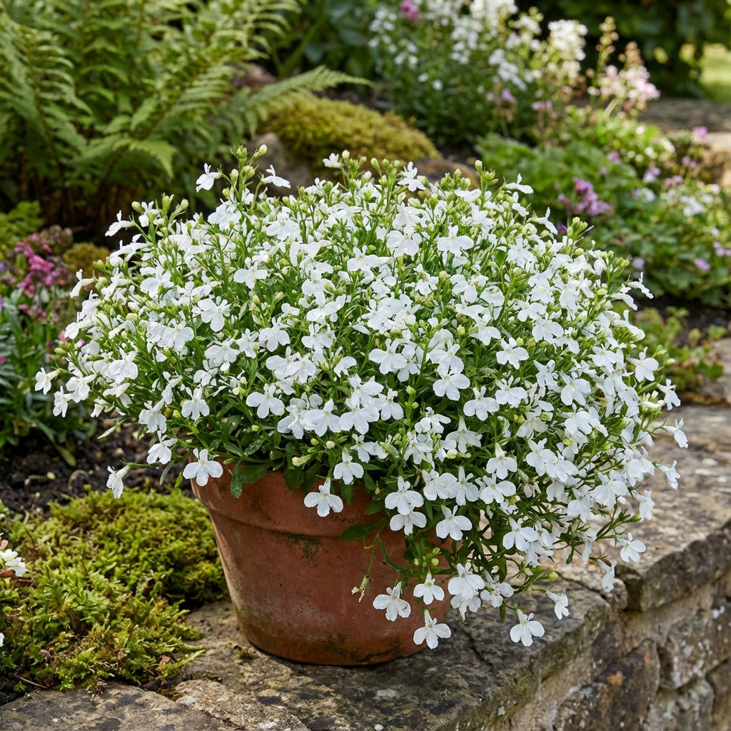 Lobelia White Lady Lobelia Erinus – Cascading Garden Flower Seeds for ...